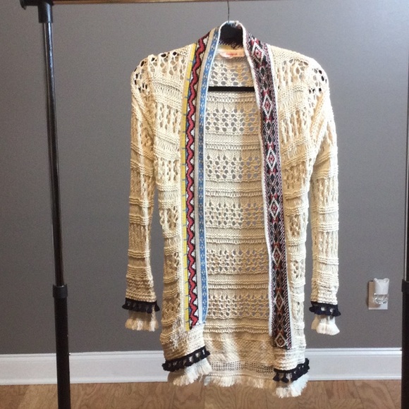 Desigual | Sweaters | Xs Desigual Cream Knit Open Front Long Sweater ...